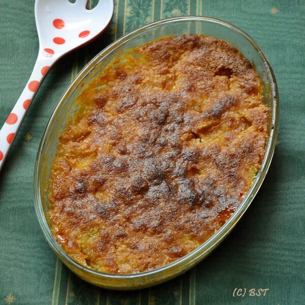 Baked Apple Almond Pudding - The Big Sweet Tooth
