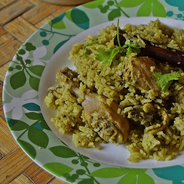 Hara Murg Pulao ~ Green Chicken Pilaf - The Big Sweet Tooth