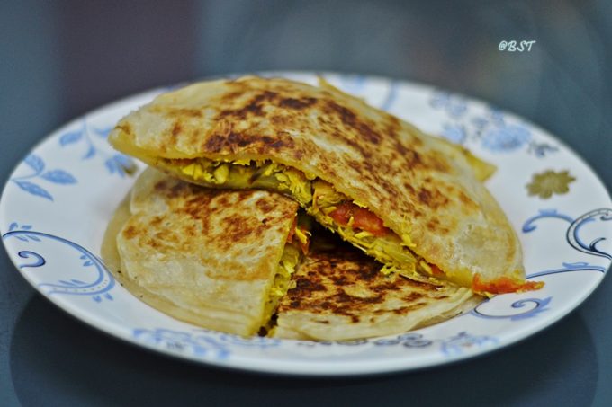 Chilli Chicken Paratha (Cheat version!) - The Big Sweet Tooth