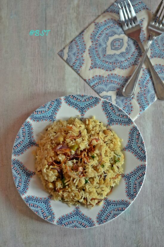 Chana Pulao ~ Chickpea Pilaf - The Big Sweet Tooth