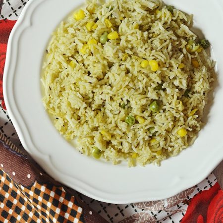 Corn Peas Pulao ~ Makai Matar Pulao - The Big Sweet Tooth