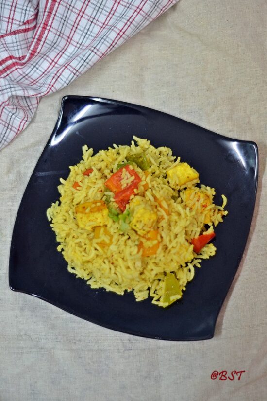 Paneer Capsicum Rice - The Big Sweet Tooth