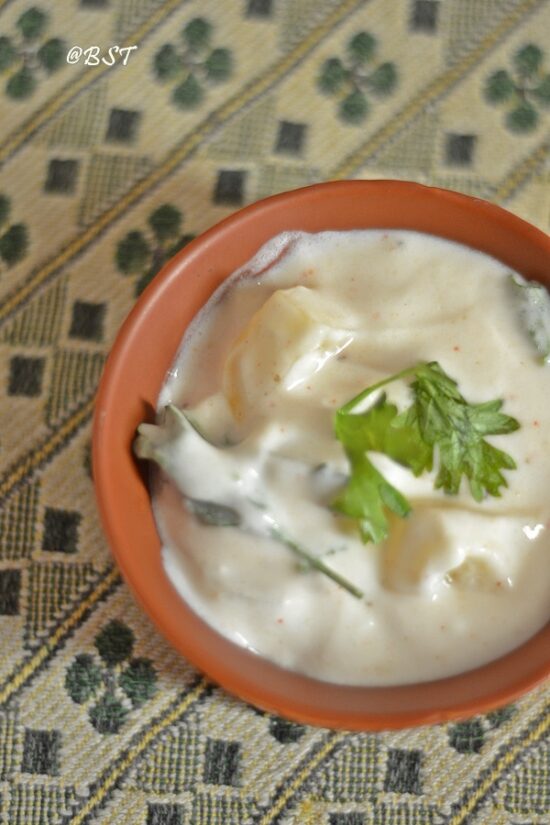 Aloo Raita ~ Potato Yogurt Dip - The Big Sweet Tooth