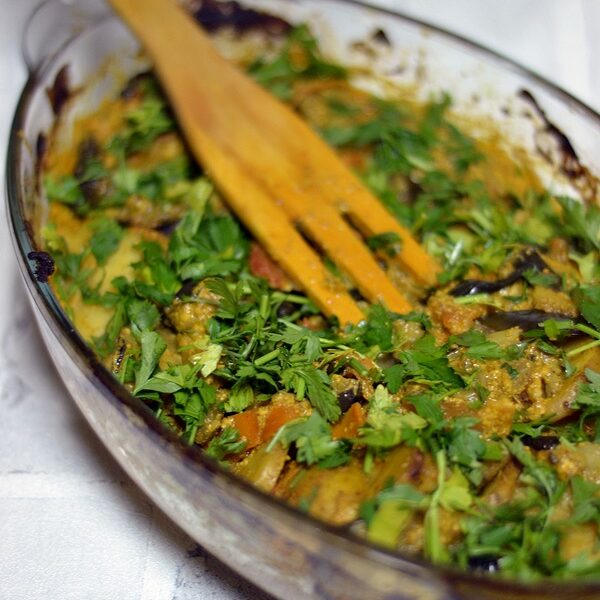 Batata Batemjaan ~ Potato Aubergine Casserole - The Big Sweet Tooth