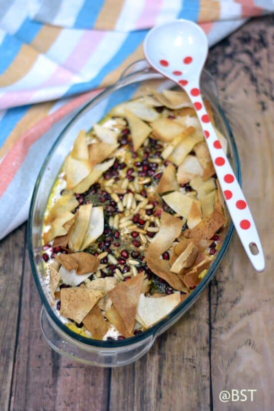 Fattet Hummus | Fatteh ~ Chickpea Yogurt Casserole - The Big Sweet Tooth