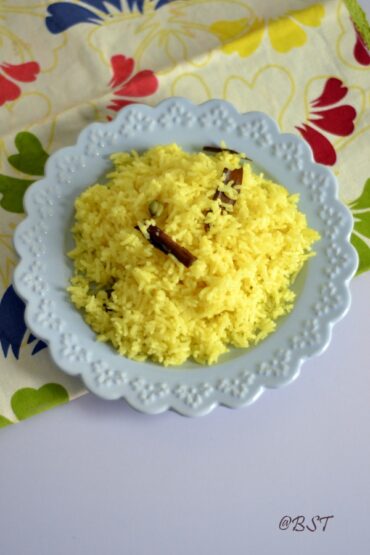 Yellow Coconut Rice | Anglo-Indian Coconut Milk Rice - The Big Sweet Tooth